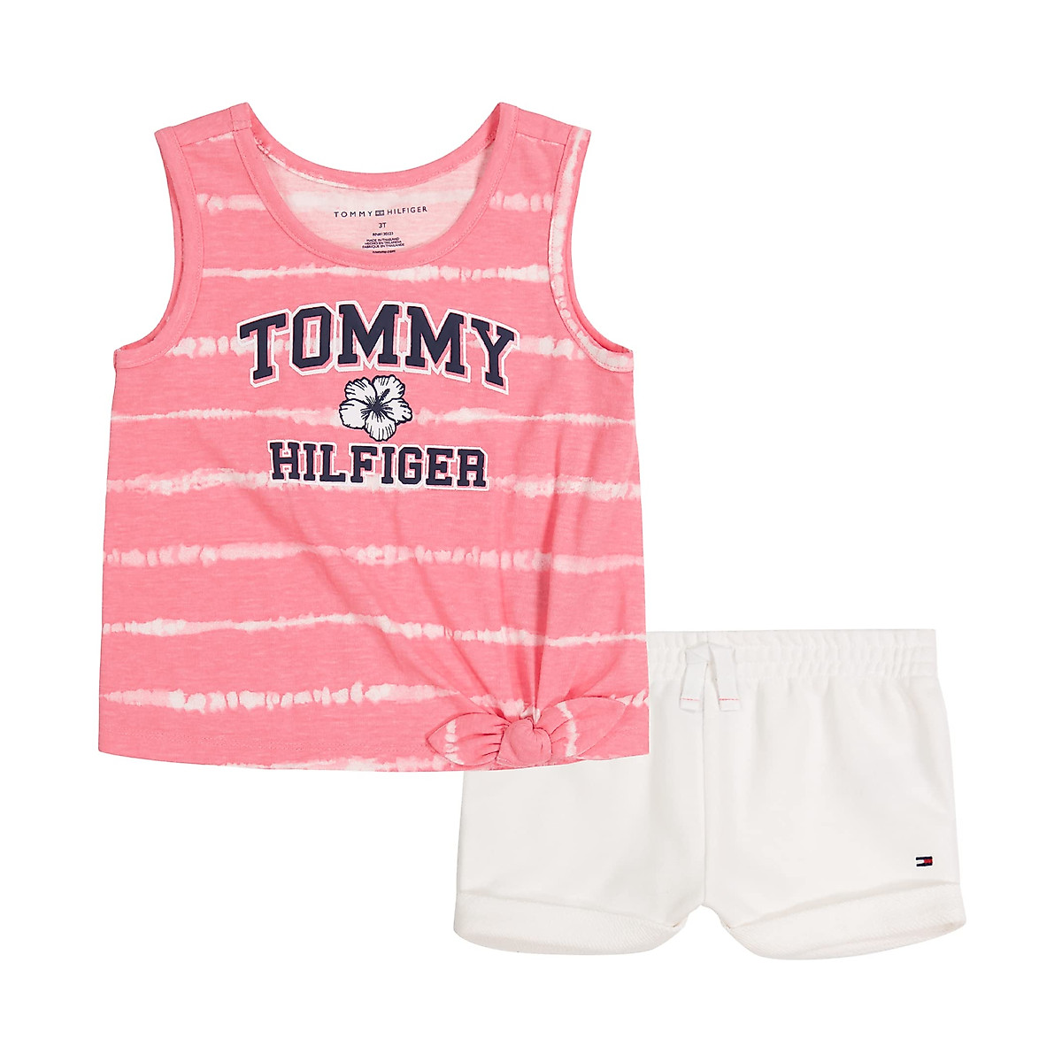 Tommy Hilfiger Baby Girls 2 Pieces Short Set, Pink Carnation, 24M US