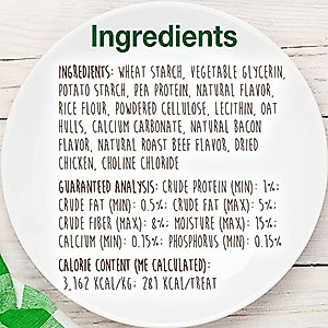 Nylabone Healthy Edibles Natural Dog Chews Long Lasting Bacon Flavor Treats for Dogs, Medium/Wolf (2 Count)