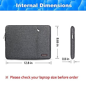 ZinMark Laptop Sleeve 13 Inch Compatible 2019 2018 MacBook Air 13 Inch Retina A1932, 13 Inch MacBook Pro A2159 A1989 A1706 A1708 | XPS 13, Water-Resistant Polyester Notebook Case,Dark Gray