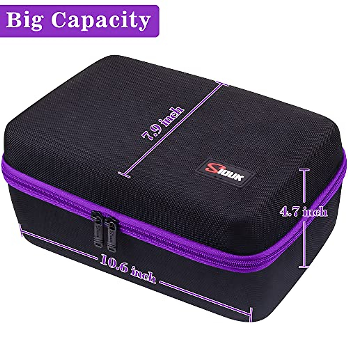 SIQUK Dice Storage Case Big Capacity DND Dice Case Dice Organizer Box with Handle and Double Removable Slotted Tray Dice Organizer Case for Dungeons & Dragons and Other RPG Table Game， Violet
