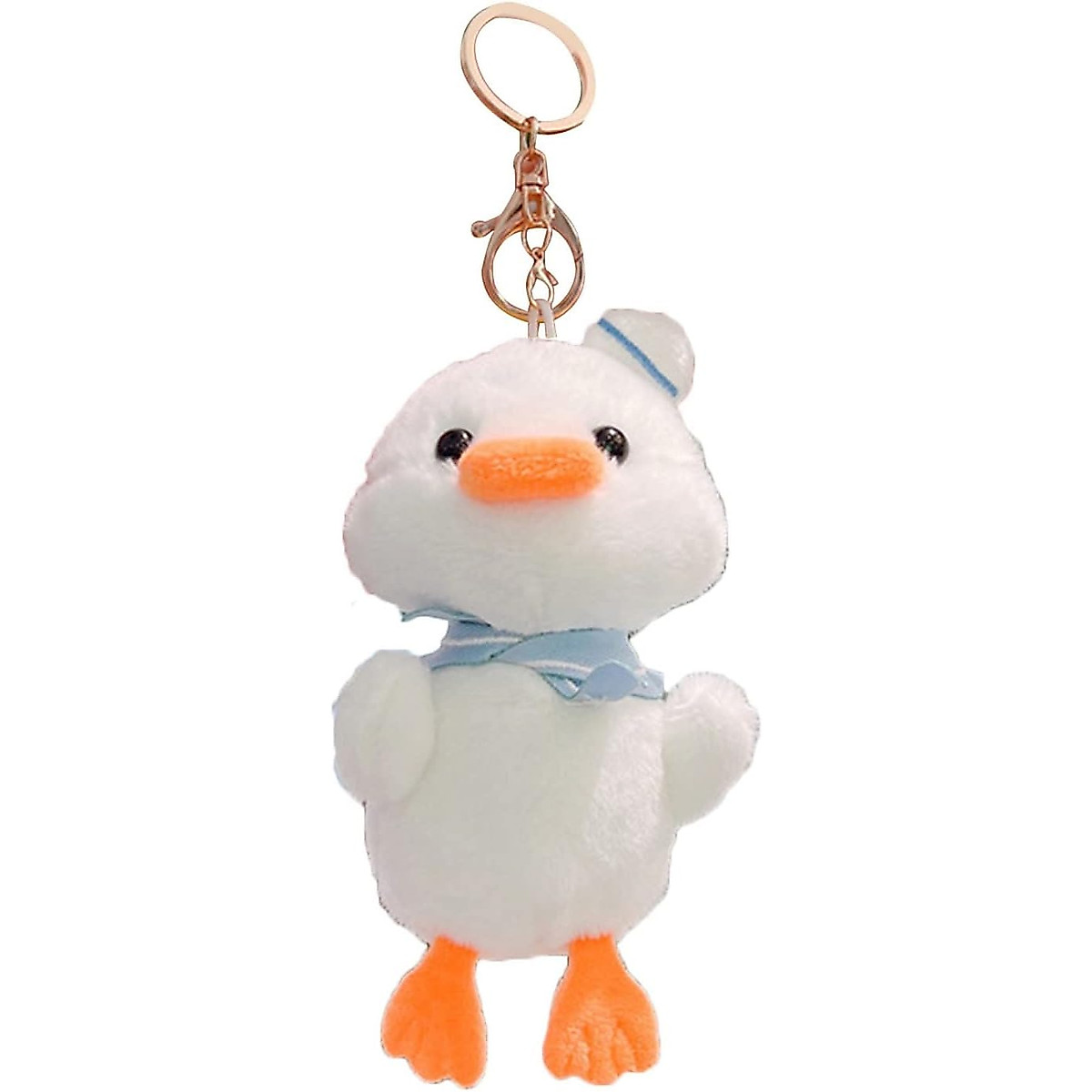 White 14cm Duck Plush Keychain,Soft Fully Filled Lovely Cartoon Animal Doll Hanging Ornament,Portable Stuffed Duck Doll Plush Key Backpack Pendant Kid Girl Gift Pendant Auto Decoration Auto Decoration