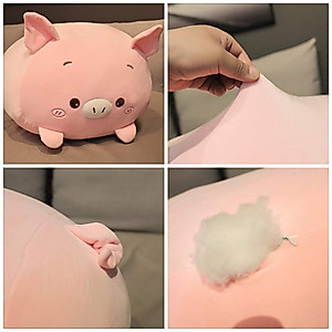 Jensquaify Pig Plush Pillow Soft Pig Stuffed Animal Toy Piggy Body Pillow, 33.5"