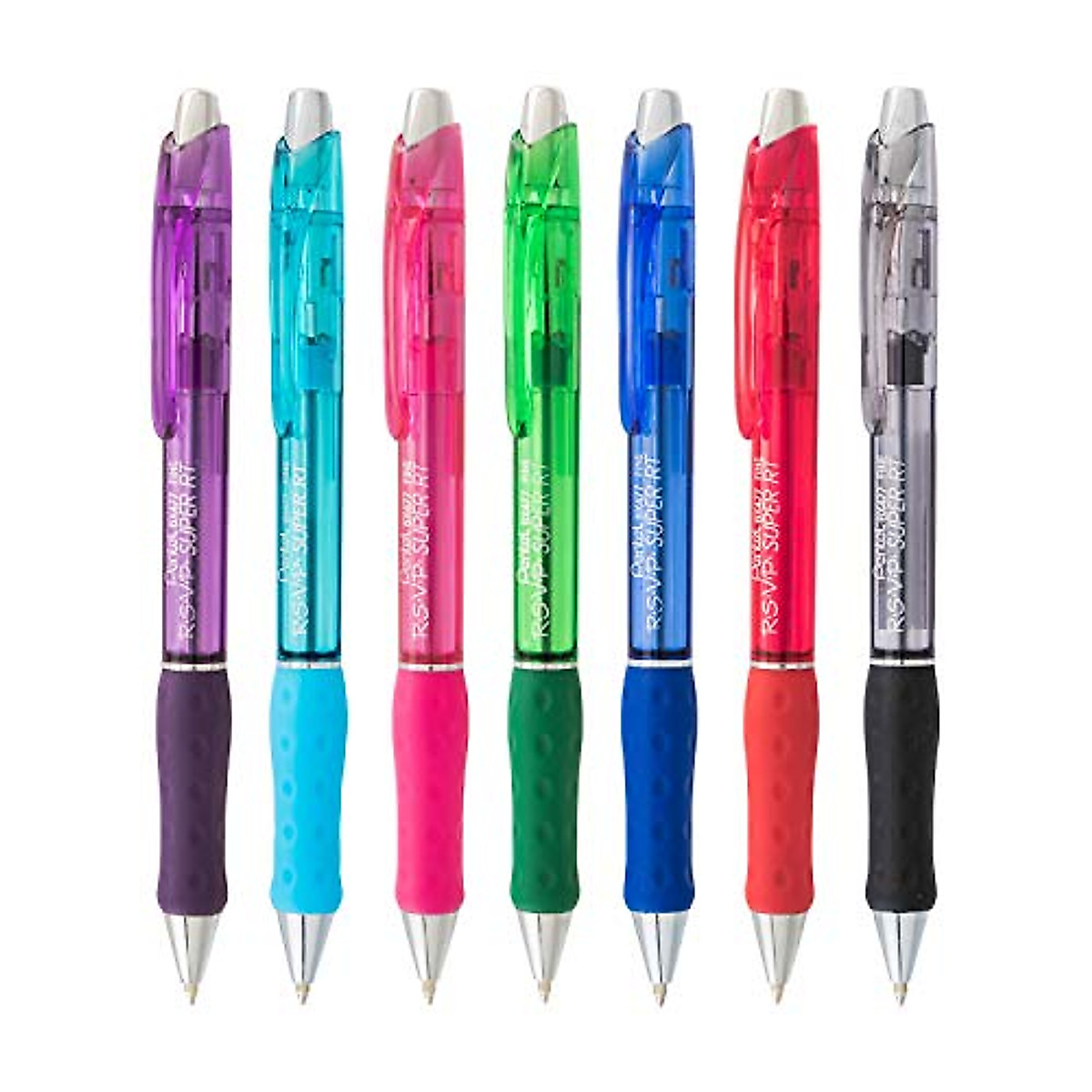 Pentel RSVP Super RT Ballpoint Pen, (0.7mm) Fine Line, Blue Ink, Box of 12 (BX477-C)