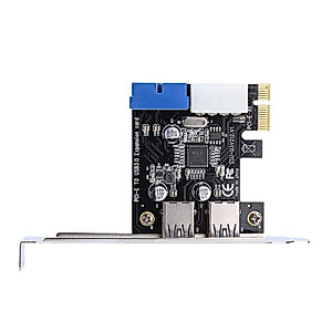 PCI-E to 2 USB 3.0 Hub Port PCI Expansion Card Adapter with Front 20-PIN Interface