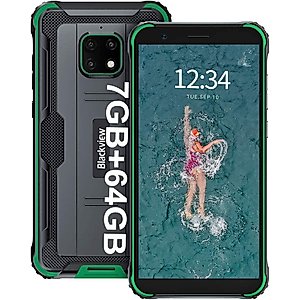 Blackview Rugged Smartphone BV4900Pro,7GB+64GB/SD 256GB 4G Dual SIM Unlocked Cell Phones,IP68 Waterproof Android 12 Phones,5580mAh 5.7 Inch Rugged Mobile Phone,Face ID/NFC/OTG/GPS T-Mobile Phone