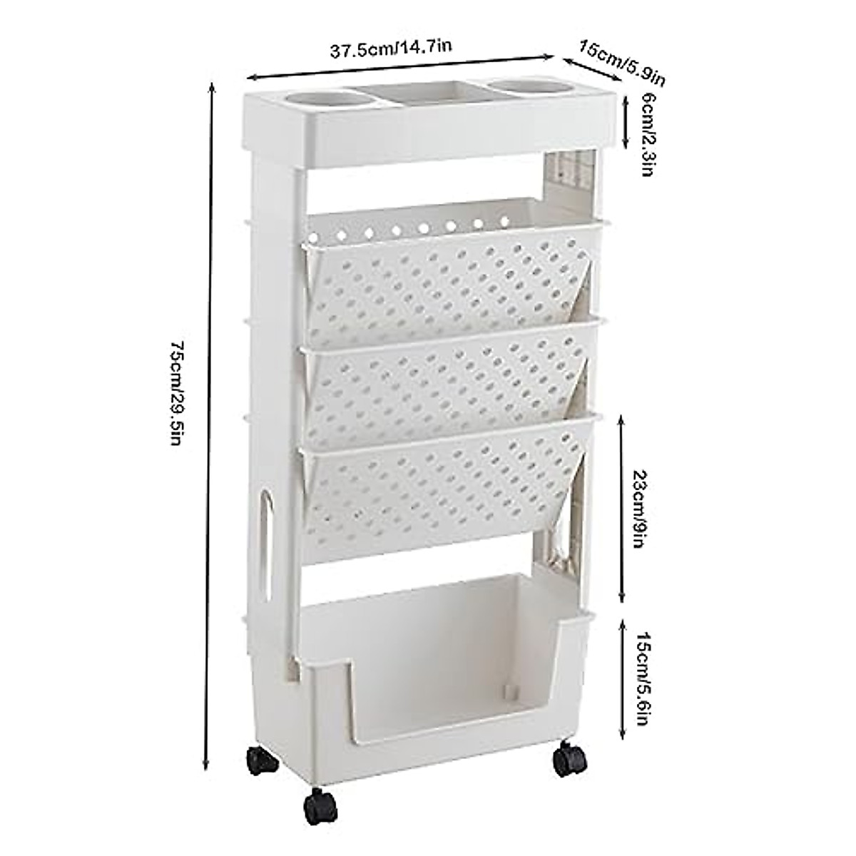 Removable Bookshelf with Wheels, Multi-Functional Large-Capacity Organization Rack, Compact Rotatable and Detachable Rolling Book Cart, Space-Saving Shelf.