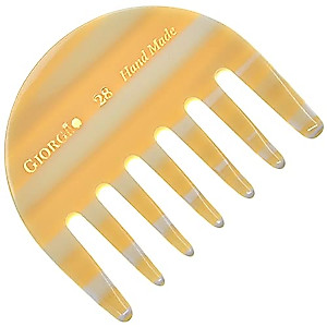 Giorgio G28 Wide Tooth Comb Detangling Comb, Pocket Comb and Travel Comb Wide Tooth Combs for Women for Thick Hair, Hair Detangler Comb For Wet and Dry Everyday Care. Handmade, Saw-Cut, and Polished