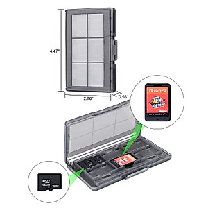 Tendak Tennis Racket for Nintendo Switch Joy-Con, Game Accessories for Mario Tennis Aces Game with 12 in 1 Game Card Case (2 Pack, Black)