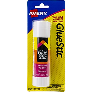 Avery Glue Stick White, 1.27 oz., Washable, Nontoxic, Permanent Glue, 1 Glue Stic (00191)