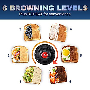 Elite Gourmet ECT2428 Extra Wide 1.25” Slot 2-Slice Toaster, Cancel, Defrost and Bagel Functions, 6 Toast Settings, Slide-Out Crumb Tray, Stainless Steel