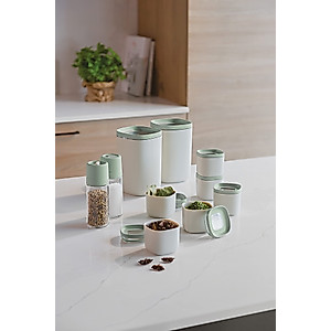 Berghoff Balance 2Pc Large Food Containers 4.3" x 4.3" x 6.7", 1.4qt., Square, Recycled Material, Large Opening, Stackable, Airtight Seal, Keep Foods Fresh