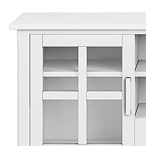 SIMPLIHOME Kitchener SOLID WOOD 60 Inch Wide Contemporary TV Media Stand in White for TVs up to 65 Inches, For the Living Room and Entertainment Center