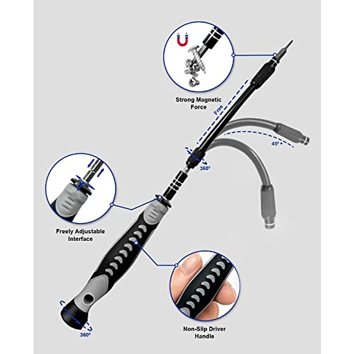 Precision Screwdriver Set 130IN1: Easytime Small Screwdriver Kit- Mini Screwdriver Repair Tool Kit for PC Electronics Computer Laptop iPhone Mac PS5 Game Console Eyeglass Toys DIY