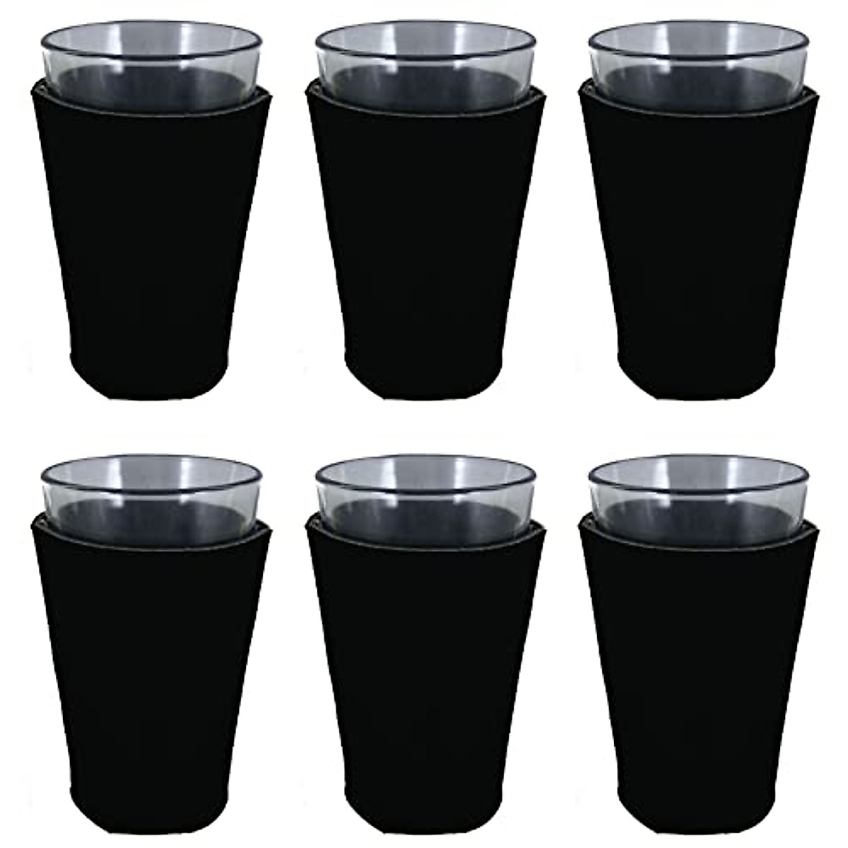 Blank Foam Pint Glass Coolie (6 Pack, Black)