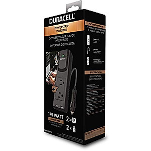 Duracell DRINVPS175 Black 175 Watt Portable Power Inverter