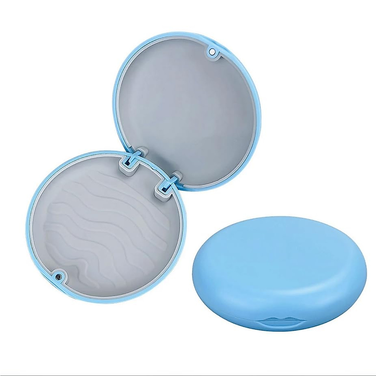 YOUYA DENTAL Aligner and Retainer Case, 2PCS Solid Orthodontic Aligner Retainer Case Denture False Box, Mouthguard Case Holder Protective Case for Oral Care Dentisty - Blue