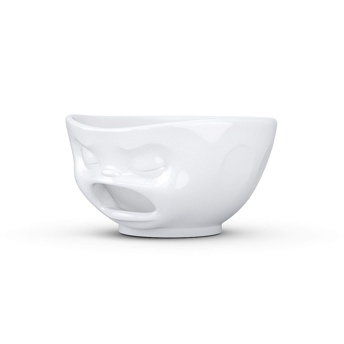 FIFTYEIGHT PRODUCTS TASSEN XL Porcelain Bowl, Barfing Face Edition, 33 oz. White (Single Bowl), Extra Large Bowl
