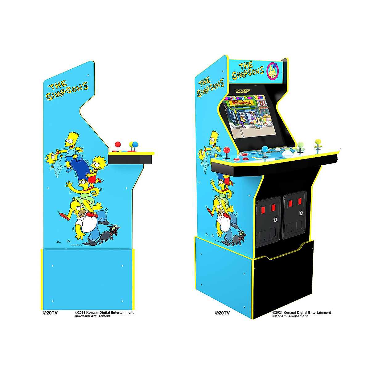 Arcade1UP The Simpsons Live Arcade Cabinet with Riser & Lit Marquee (4 Player) Blue