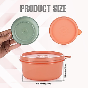 EYNEL 9 oz Small Round Food Storage Containers with Lids Set of 10, Airtight Leakproof Reusable, Plastic To Go Bento Box, Mini Lunch Box, Snack Storage Bowl, for Kitchen, Picnic (10)