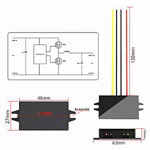 NOYITO DC to DC 9V 2A 3A Converter Buck Module 12V 16V 6V-22V Buck to 9V 3A Max Power Converter IP67 Waterproof with Overcurrent Overheat Short-Circuit Undervoltage Protection (9V 3A, Black)