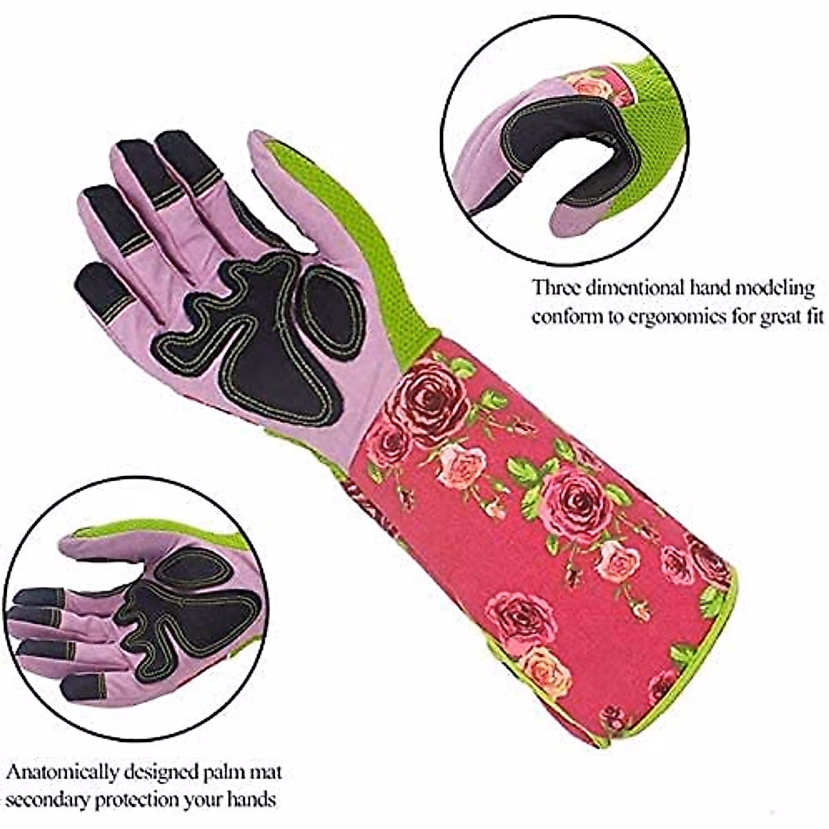 Qchengsan Long Gardening Gloves for Women, Heavy Duty Rose Pruning Thorn Proof Garden Work Gloves Gauntlet, 37CM Long Sleeves Protect Your Arms Until The Elbow, Gardening Gifts For Women Gardeners