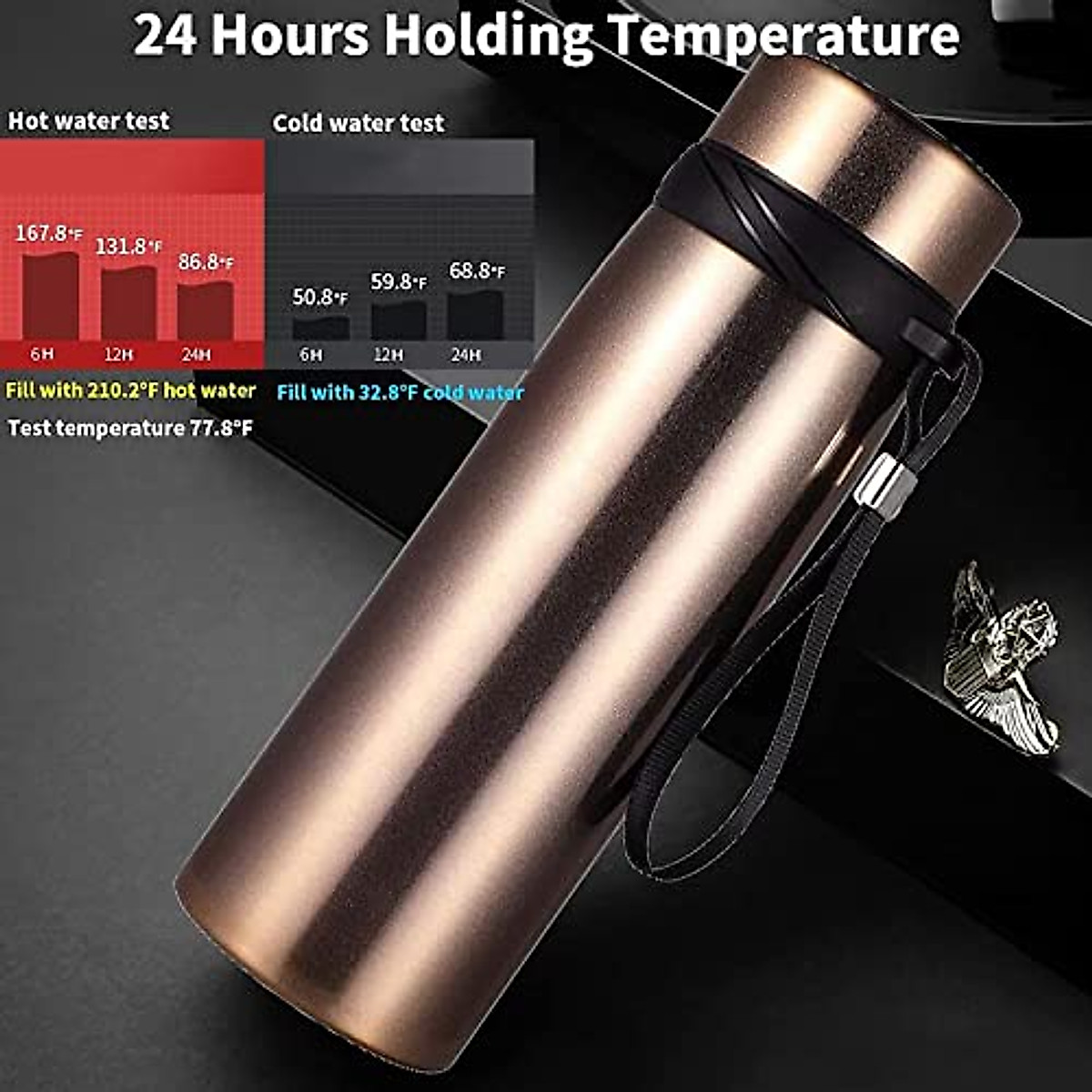 21 Oz Coffee thermos, Smart Coffee bottle, LED Temperature Display Tea Infuser Bottle, Sports Water Bottle, Double Wall Vacuum Insulated Water Bottle, Stay Hot or Cold for 24 Hours