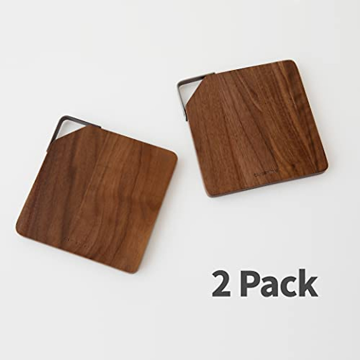 Trivets for Hot Pots and Pans, 2 Pack, North American Black Walnut Wood, Coaster, Heat Resistant Surface and Countertop Protection for Kitchen and Dining Room, Decorative Hot Dish Holder