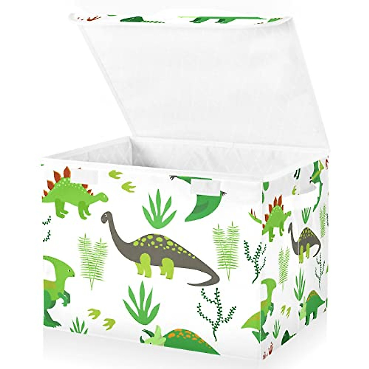 innewgogo Dinosaurs Storage Bins with Lids for Organizing Foldable Storage Bins with Handles Oxford Cloth Storage Cube Box for Car