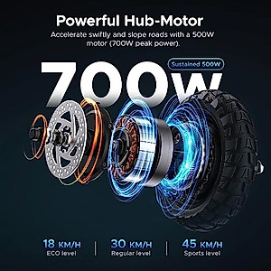 ENGWE Electric Scooter for Adults, 500W Motor (Max 700W) 48V 15.6AH Battery Up to 28 MPH & 37 Miles Long Range, 10" Vacuum Tires Folding Electric Kick Scooter with Seat (Black)