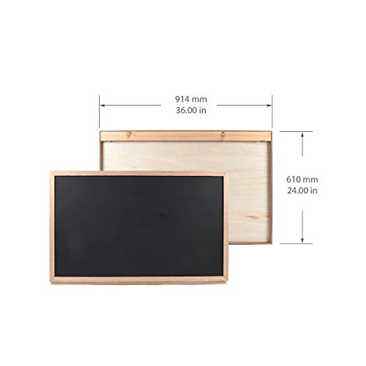 PRINZ Work from Home Wall-Mounted 36' X 24' Folding Murphy Desk with Chalkboard, 36' X 24' X 5', Light Brown