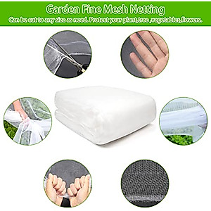 YELUCENS Garden Netting,(9.8ft-19.6ft) Garden Insect Netting Pest Barrier Mosquito Netting for Protect Vegetables Flowers Fruits Plant Covers Netting