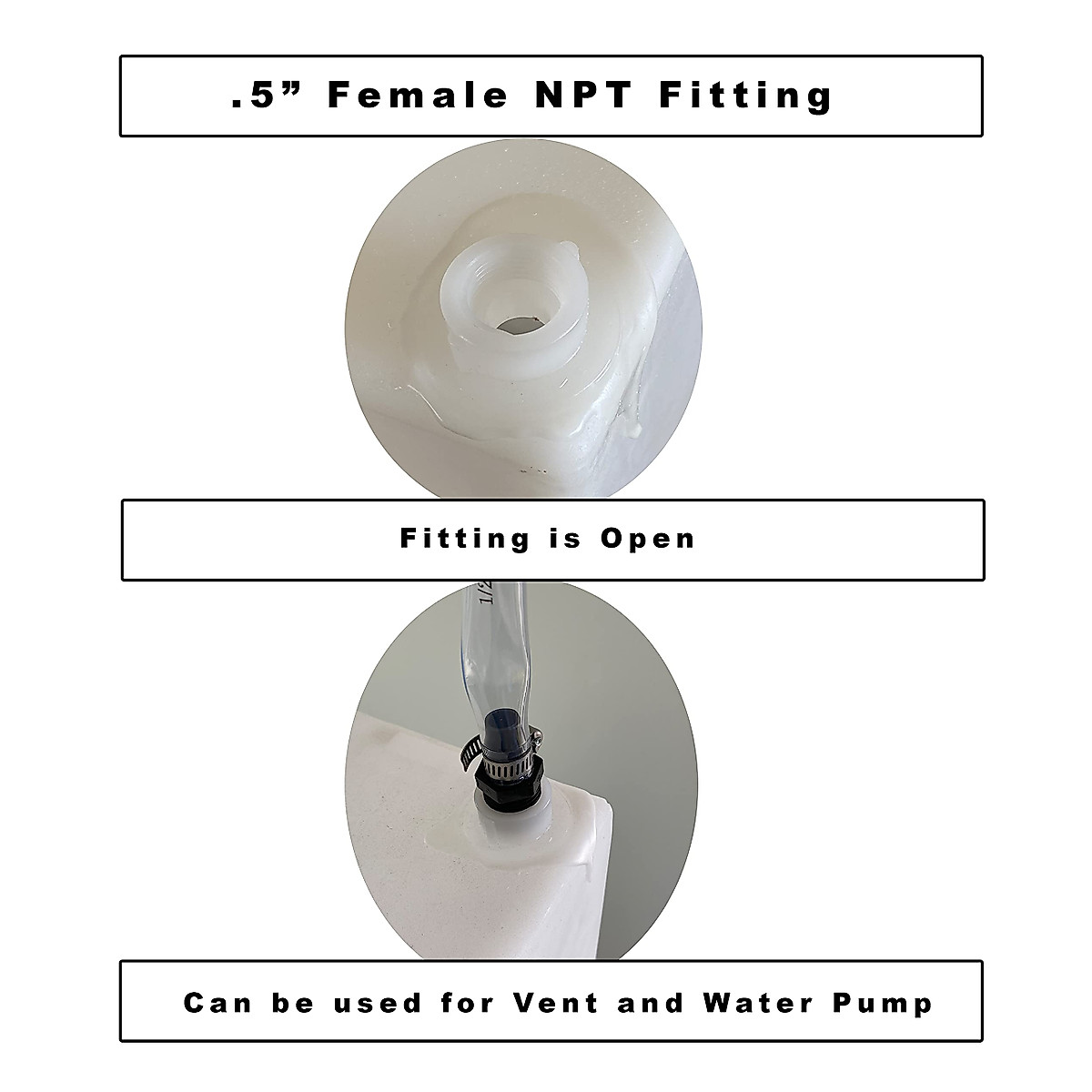 Class A Customs | 10 Gallon RV Concession Fresh Water Tank with Plumbing Kit & 12 Volt Water Pump | T-1000-BPK-PUMP