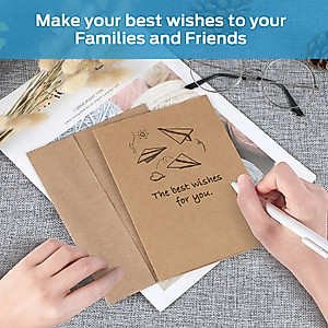 Blank Cards and Envelopes 100 Pack, Ohuhu 5 x 7 Heavyweight Kraft Paper Folded Cardstock and A7 Envelopes for DIY Greeting Cards, Wedding, Birthday, Invitations, Shower, Thank You Cards & All Occasion