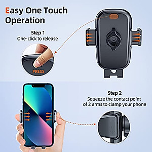 1Zero Universal Phone Holder for Car [Super Stable & Hands-Free] Car Vent Phone Mount [Thick Case & Big Phone Friendly] Car Phone Holder Mount for Vent Dashboard Windshield