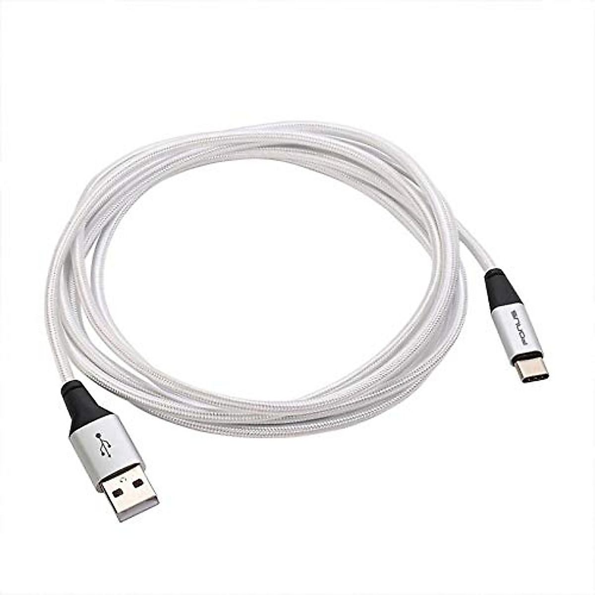 AccessoryChoice 6ft USB Type-C Cable for Sprint LG V20, V30 & Any USB-C Phone - White - High Speed & Braided - Charging & Syncing