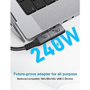XAOSUN Right Anlge USB C Adapter, 90 Degree USB C to C Adapter 240W 40Gbps, USB C Male to USB C Female Thunderbolt 4 Adapter for MacBook,Tablet,Docks,rog Ally,steam Deck (2 Pack)