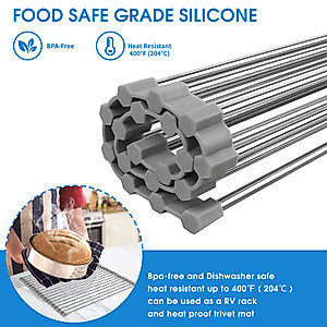 AOUAO Roll Up Dish Drying Rack,Multipurpose Stainless Steel Over The Sink Drainer Rack,Kitchen Portable Dish Rack (Round)