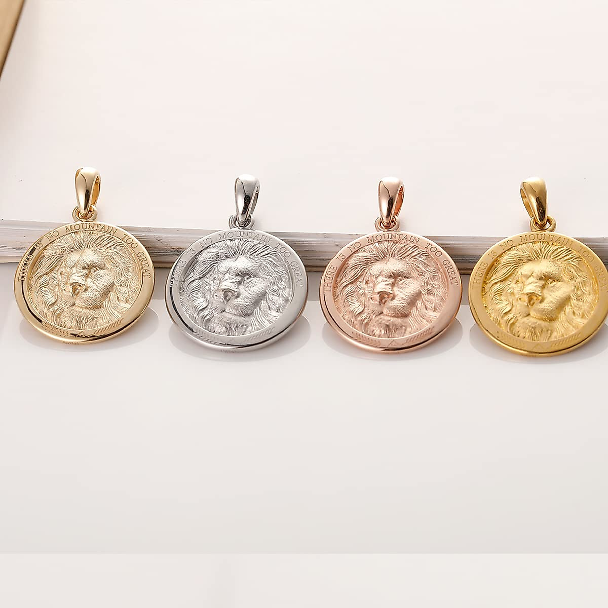 seidayee There Is No Mountain Too Great Necklace Lion King Head with 10K Real Solid Gold, Platinum Men and Women Pendant Original Design (10K Yellow Gold S)