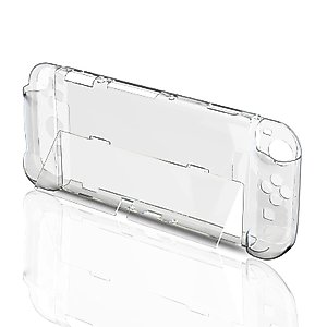 Switch OLED Protective Case, Switch OLED Hard Shell Case with Tempered Glass Screen Protector and 4 Thumb Grips
