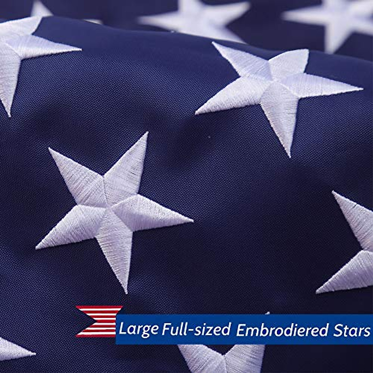 TNS American Flag, American Flags 3x5 for Outside, USA US Flag, Deluxe Embroidered Stars, Heavy Duty Durable Flags Outdoor, Vivid Color, Sewn Stripes, Brass Grommets(3x5 FT)