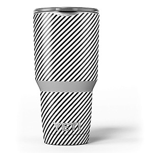 Design Skinz The Slate Black Slanted Lines - Skin Decal Vinyl Wrap Kit Compatible with The Yeti Rambler Cooler Tumbler Cups