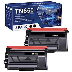 Toner Bank Compatible Toner Cartridge Replacement for Brother TN850 TN820 TN 850 TN-850 TN-820 HL-L6200DW MFC-L5850DW MFC-L5700DW HL-L5200DW MFC-L5900DW High Yield Printer New Version 2-Pack