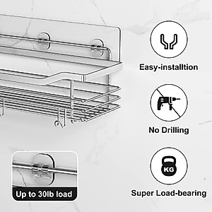 Orimade 4 Pack Strong Transparent Wall Adhesives, 2.75 x 8.66 in (7x22cm) Adhesive Pad Hook Strip Waterproof Rustproof for Shower Caddy Organizer Shelf, Kitchen Rack, Bathroom Storage