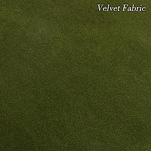 Zesthouse Mid Century Modern Dining Chairs Set of 2, Velvet Accent Chairs with Natural Cane Back & Stainless Chrome Base, Famous Breuer Designed Chairs, Upholstered Rattan Kitchen Chairs,Green