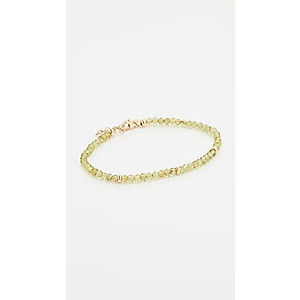 EF Collection Women's 14k Gold Peridot Birthstone Bracelet, 14k Yellow Gold, One Size