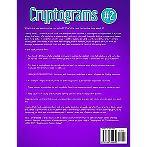 Cryptograms #2: 250 Humorous LARGE PRINT Cryptoquote Puzzles
