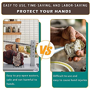 Oyster Shucker Machine,Upgraded Stainless Steel Oyster Clam Opener with Strong Suction Cup,Adjustable Oyster Shucker Tool Set,Oyster Opener Tool for Home,Clam Shucker Tool with Knives,Glove & G-Clip