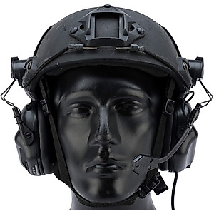 Evike x Earmor M32H MOD3 Tactical Communication Hearing Protector for ARC Fast MT Headpros (Color Black)