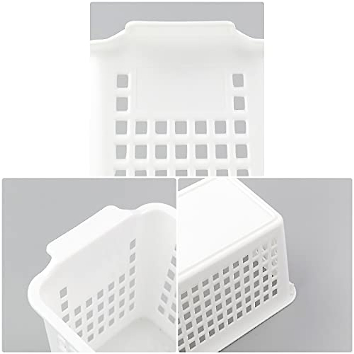 Fiazony 6-Pack Plastic Office Desktop Trays Basket Storage, White, F