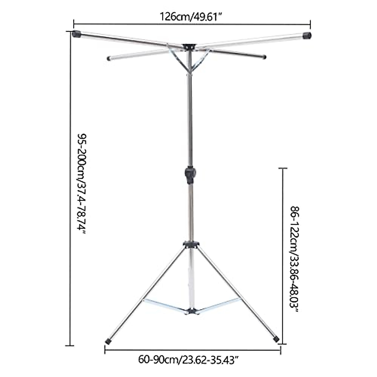 panfudongk Foldable Clothes Drying Laundry Rack Portable Space Saving Laundry Drying Rack 4 Poles